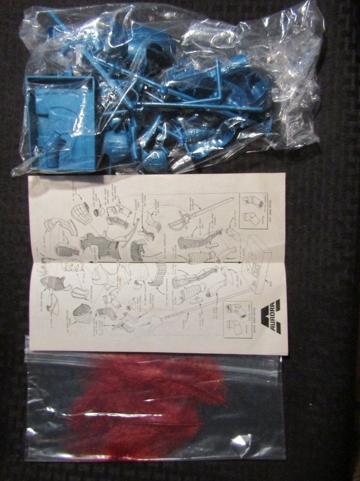 1963 Aurora BLUE KNIGHT OF MILAN Model Kit #472 Complete / Made in ...
