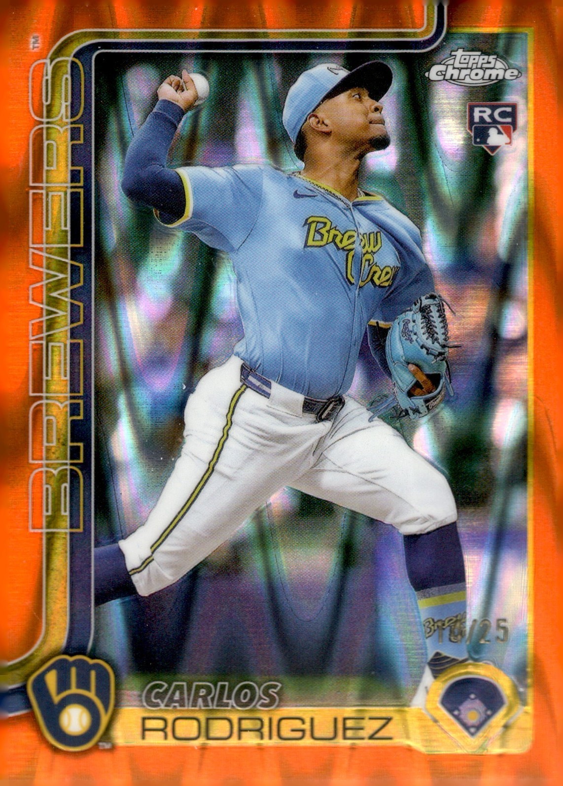 2025 Topps Chrome - Carlos Rodriguez #201 Orange Raywave Refractor /25 ...