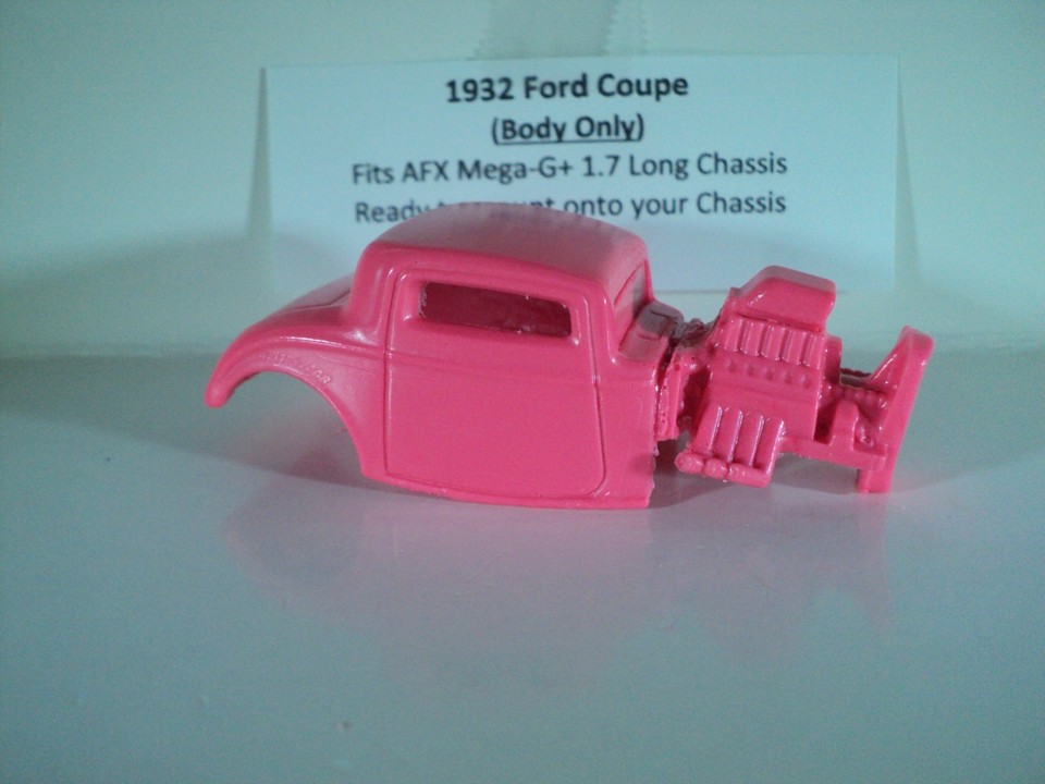 HO scale Slot Car Custom Resin Body Neon Red 1932 Ford Coupe Fits AFX ...