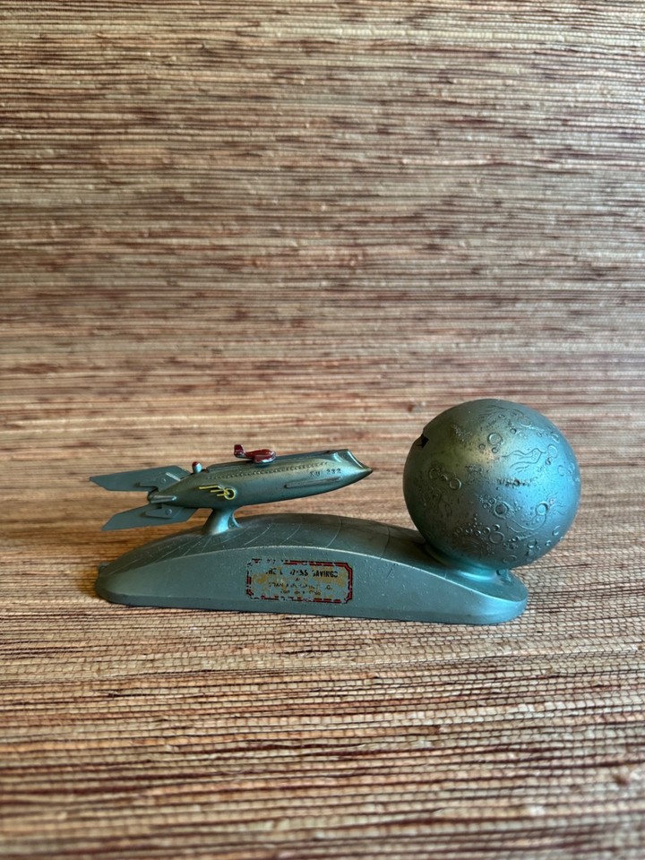 Duro Mold Shoot the Moon Rocket XU232 Atomic Era Strato Bank Ohio Life ...