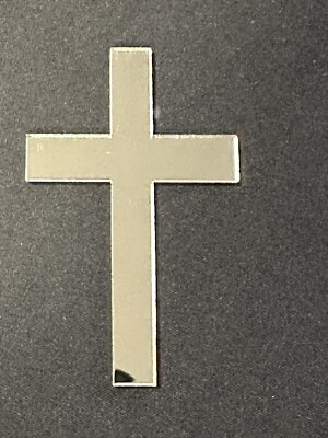SIlver Acrylic Bold Cross 8cm x 5cm 3mm Thickness Cake Display ...