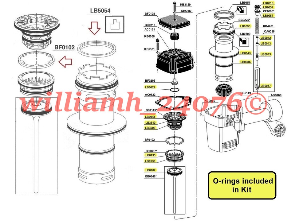 Senco Framing Nailer SN60 SN65 O-ring + BF0102 + LB5054 + BF0205 ...