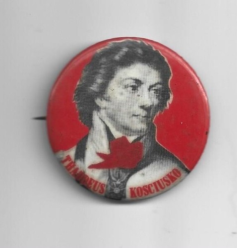 Old Thaddeus KOSCIUSKO pin REVOLUTIONARY WAR pinback Polish Lithuanian ...