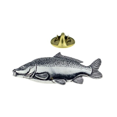 Leather Carp fish fishing English Pewter Lapel Pin Badge XTSPBF42 | eBay