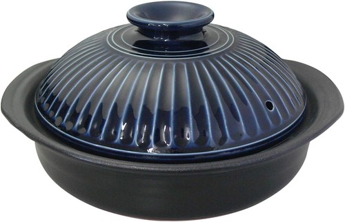 Banko ware Donabe 29cm Gas & Induction Clay Pot Earthen Ruri Blue Made ...