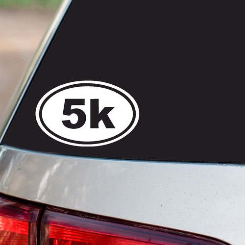 5K Running Sticker Marathon oval euro all chrome & regular vinyl color ...