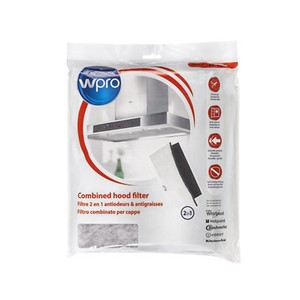 WPRO UNIVERSAL Grease & Carbon Cooker Hood Filter 2 in 1 - Cut to Size ...