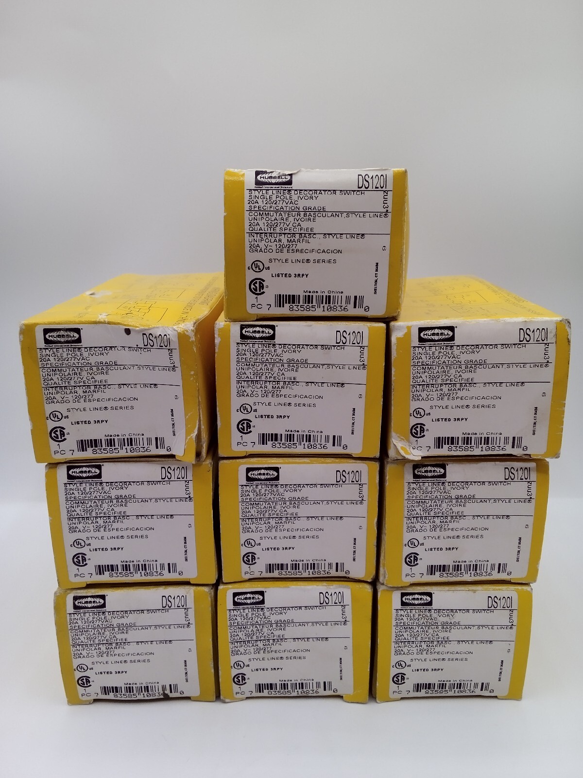 19 Hubbell Style Line Decorator Switch Single Pole Ivory 20A 120/277VAC ...