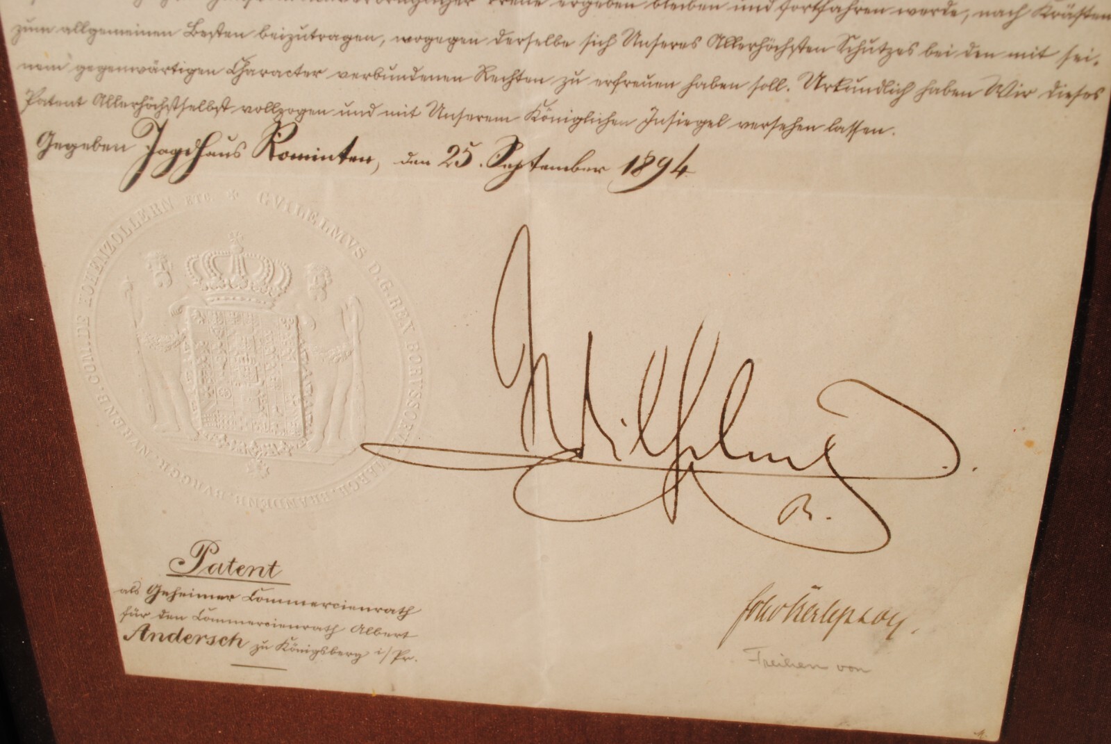 Kaiser Wilhelm II of Germany original hand signed autographed 1894 ...