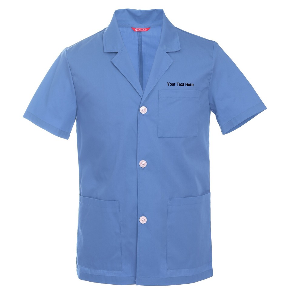 Men's Custom Personalized 31 Inch Consultation Short Sleeve Lab Coat | eBay