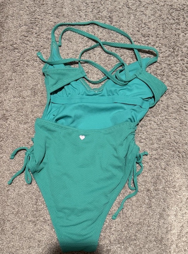Stoney Clover by Target Cheeky High Leg One Piece Green Swimsuit XS | eBay