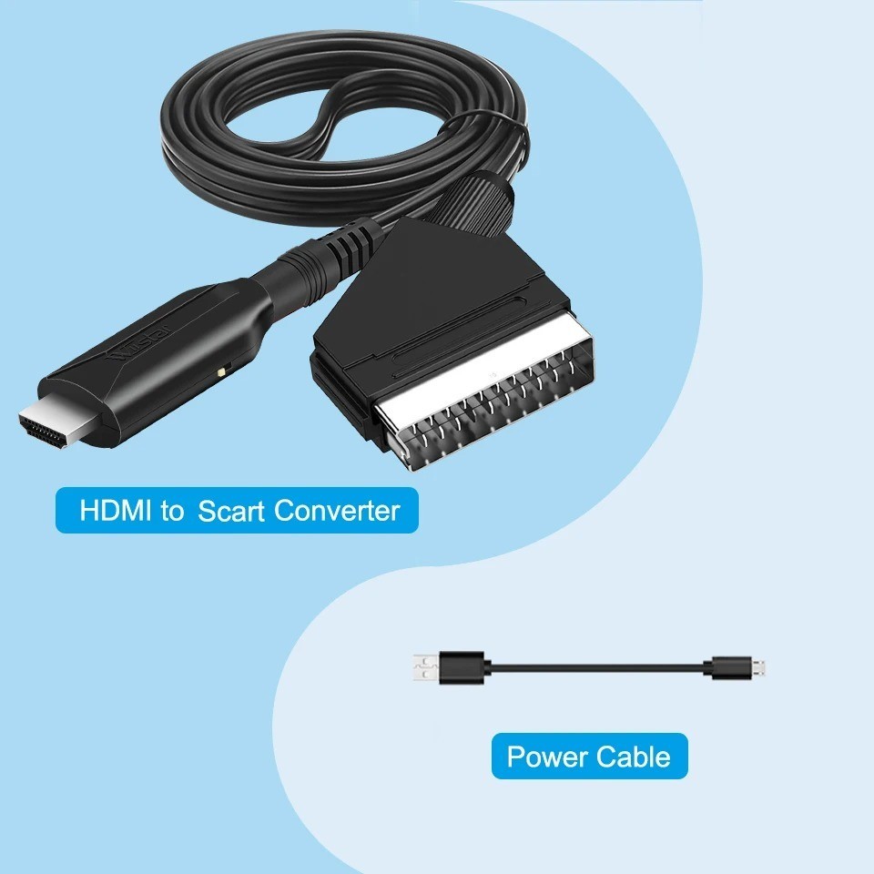 SCART to HDMI Converter Cable SCART > HDMI -- OLD DVD TO HD TV -- Video ...