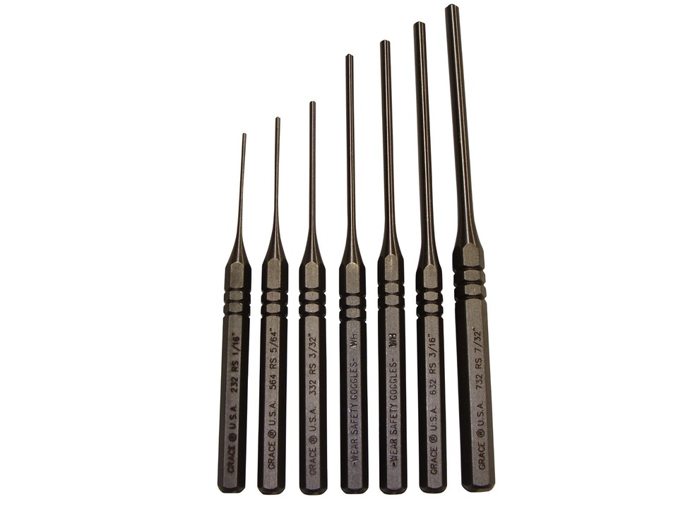 7 Piece Steel Roll Spring Punch Set, Drive Pins In or Out, Ideal for ...