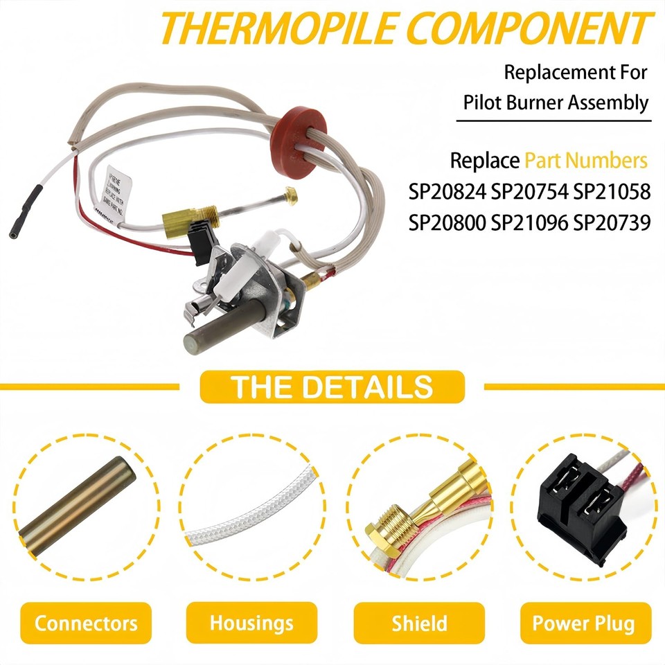 Rheem Ruud Thermopile Sensor SP20824 SP21058 27.5" 750mV Water Heater ...