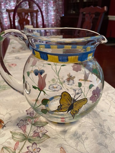 Lenox Glass Butterfly Meadow Hand Painted Pitcher for sale online | eBay