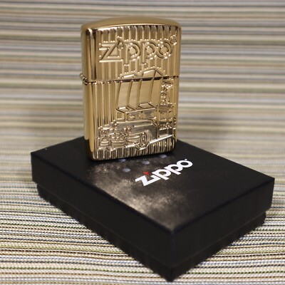 New in box Genuine Armor Case Zippo brushed brass lighter-Zippo Car 78 ...