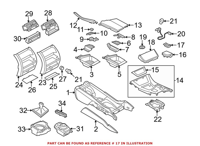Genuine BMW 535i xDrive Console-insert Ashtray Insert 51169213656 for ...