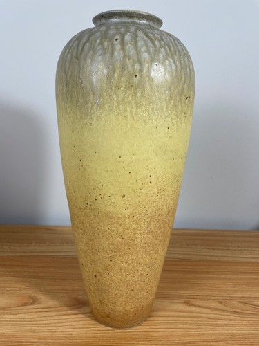 MONUMENTAL 13" JUSTIN TEILHET SIGNED STUDIO POTTERY DRIP VASE OHIO ...