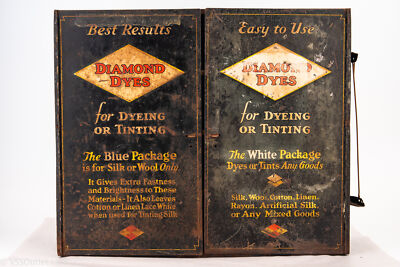 Diamond Dyes Early 20th Century Metal General Store Advertising Cabinet ...