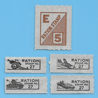 US 1943 War Rations Plane Artillery Tank Aircraft Carrier Stamp lot WW2 ...