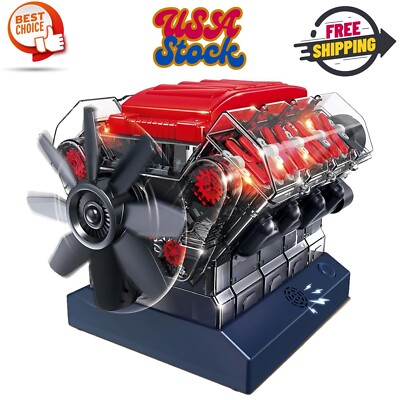 V8 Combustion Engine Model Kit That Runs - Build Your Own STEM Mini V8 ...