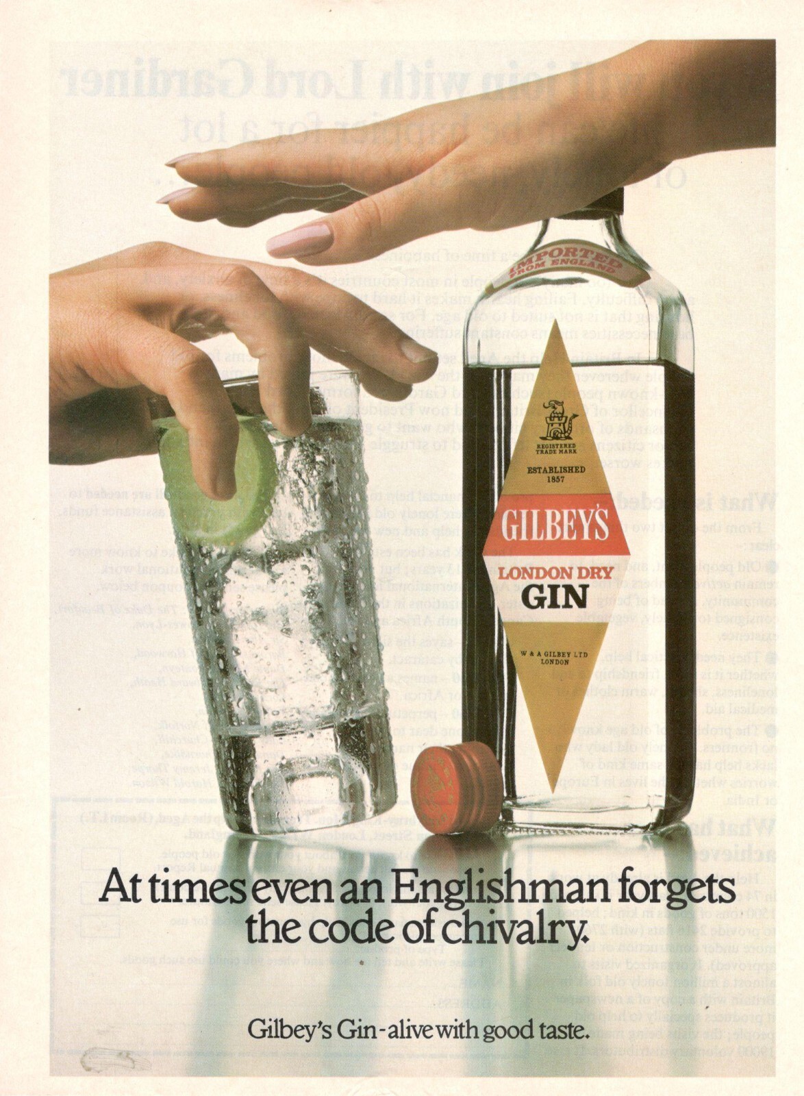 GILBEY'S GIN DRY LONDON DISTILLED Pubblicità originale 1971 | eBay
