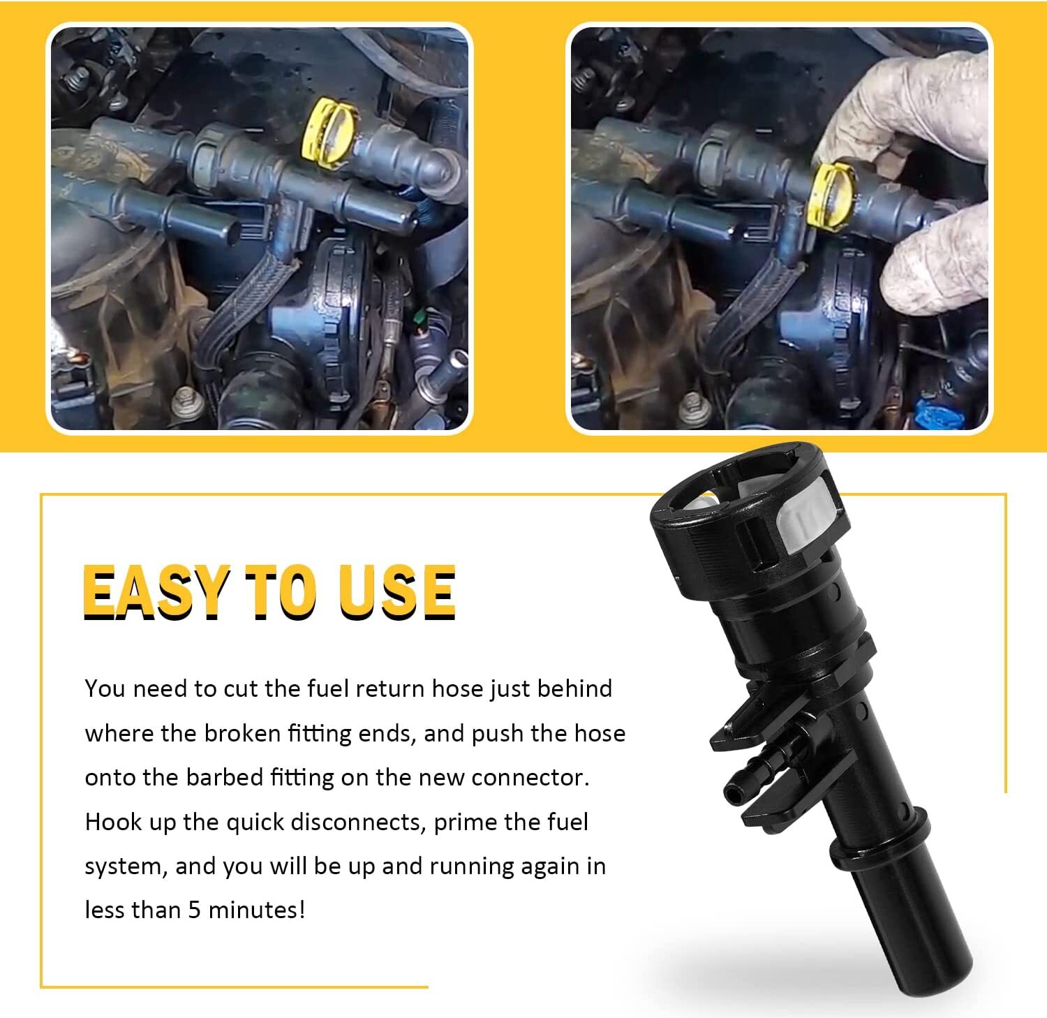 Fuel Filter Return Line Repair Connector for Ford 2011-2016 F250 F350 ...