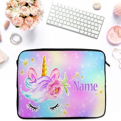 Personalised Unicorn Tablet Sleeve Laptop iPad Case Zip Pouch Bag Girls ...