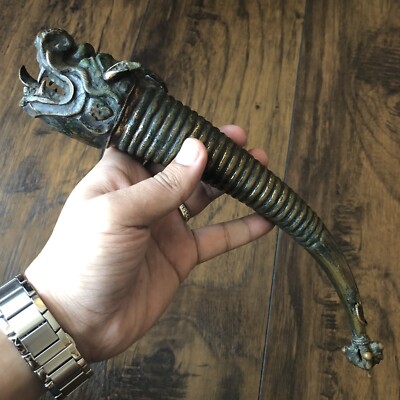 19th Cen. Antique Old Tibetan Buddhist Tantric Makara Tungwa Ritual ...