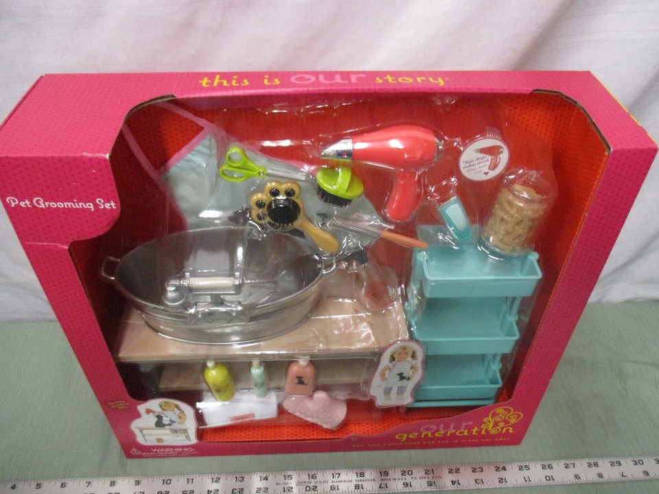 American Our Generation Dog & Pet Grooming Salon Play Set 18" Doll Size ...