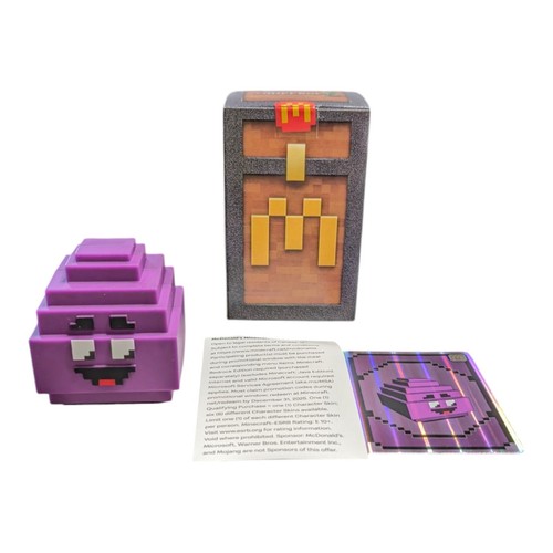 McDonald's Minecraft Grimace Egg Toy w/Unused Code Card - Open Box New ...