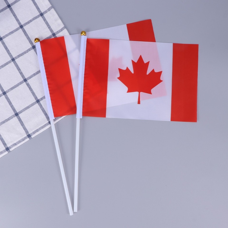 50pcs Hand Held Small Canada Flag On Stick International World Country ...