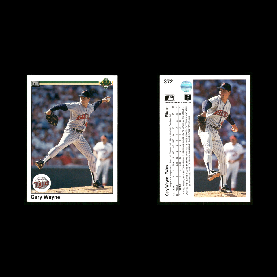 Gary Wayne #372 1990 Upper Deck Minnesota Twins Baseball Card MLB | eBay