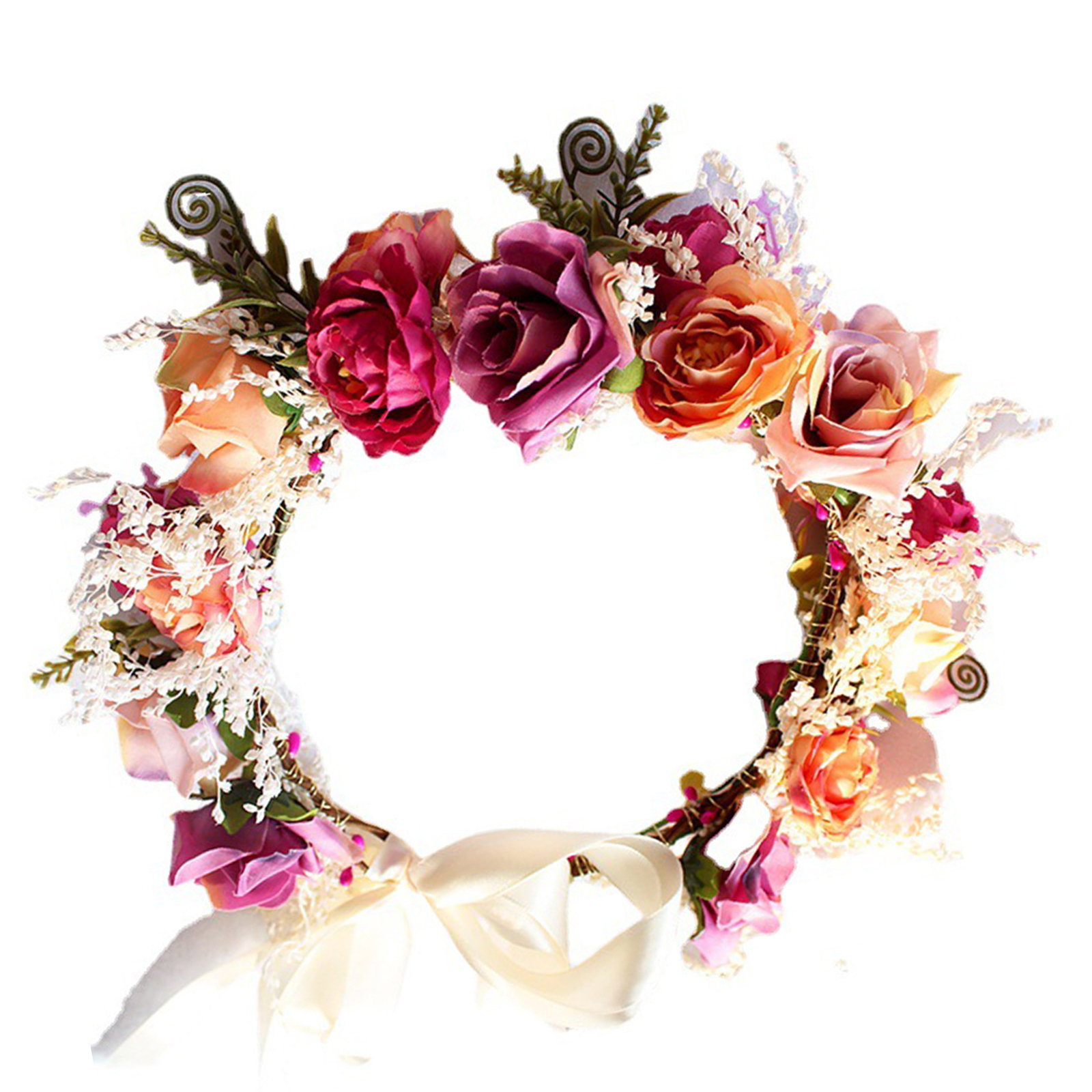 Flower Headband Head Garland Hair Band Crown Wreaths Wedding Boho Hippy ...