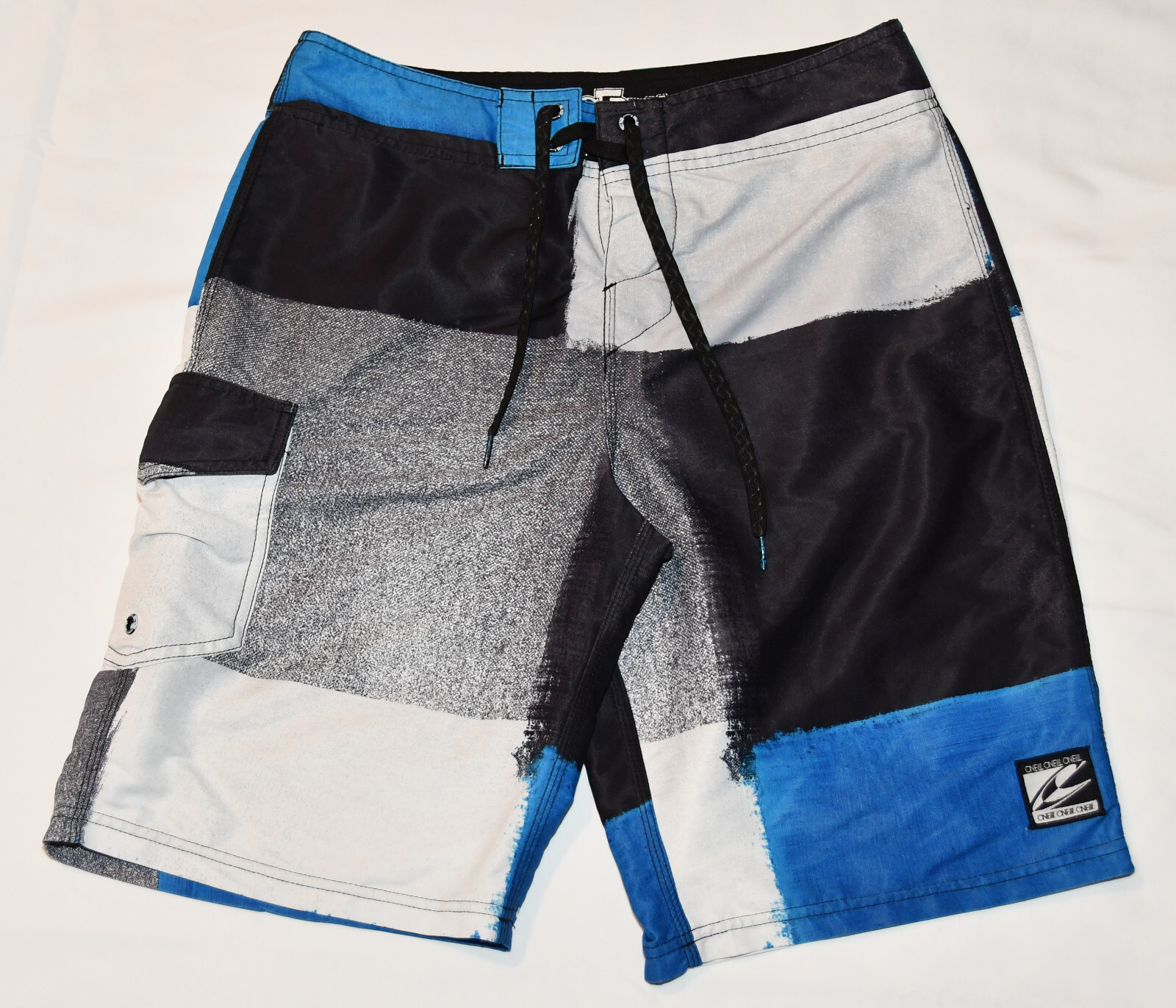 Used ONEIL Swim Trunks Board Shorts Surf Tool Pockets Size 30 FIN HEX ...