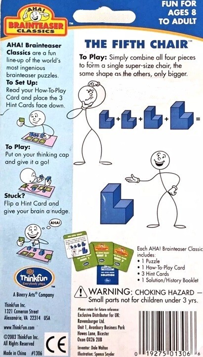 THINK FUN FIFTH CHAIR 5TH CHAIR PUZZLE FACTORY PACKAGED AUTHENTIC NEW ...