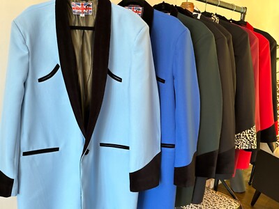 TEDDY BOY DRAPE JACKET CHEST 50 . PALE BLUE 1950s ROCK N ROLL ...