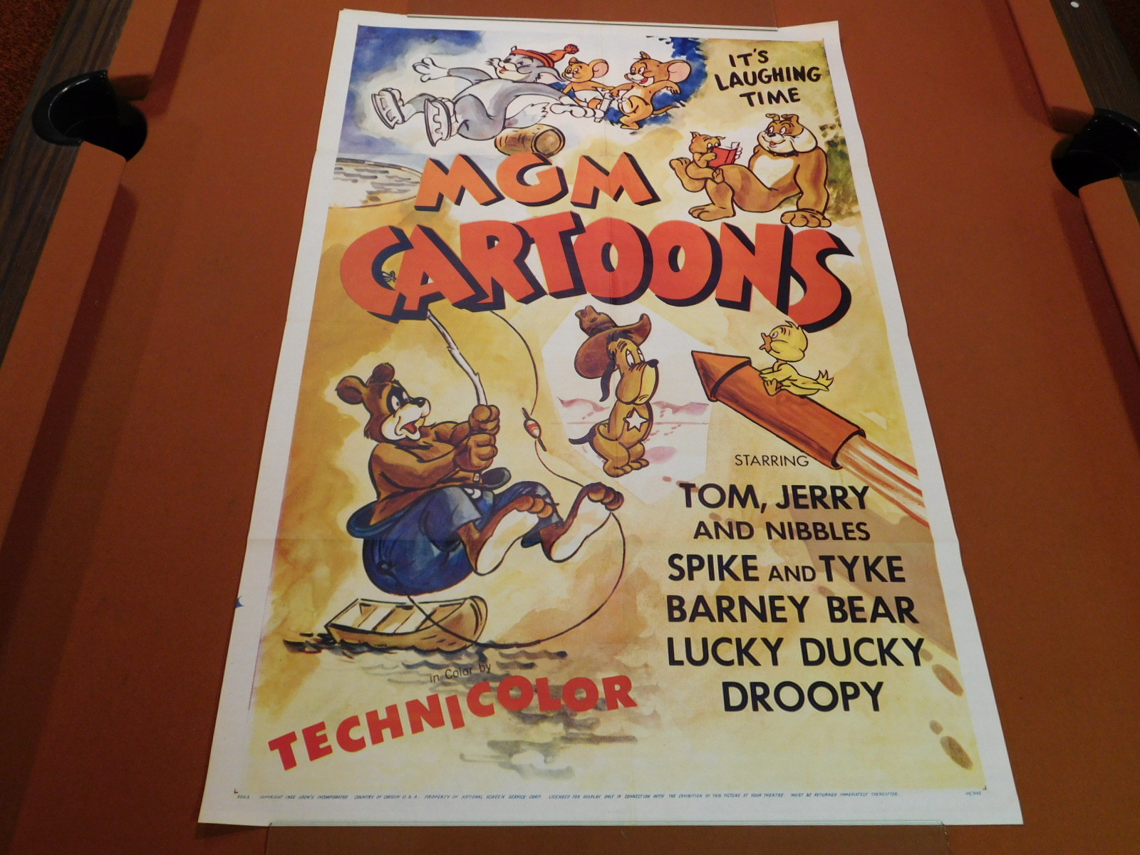 MGM CARTOONS Vintage 1955 Tom & Jerry DROOPY Barney Bear ONE SHEET ...