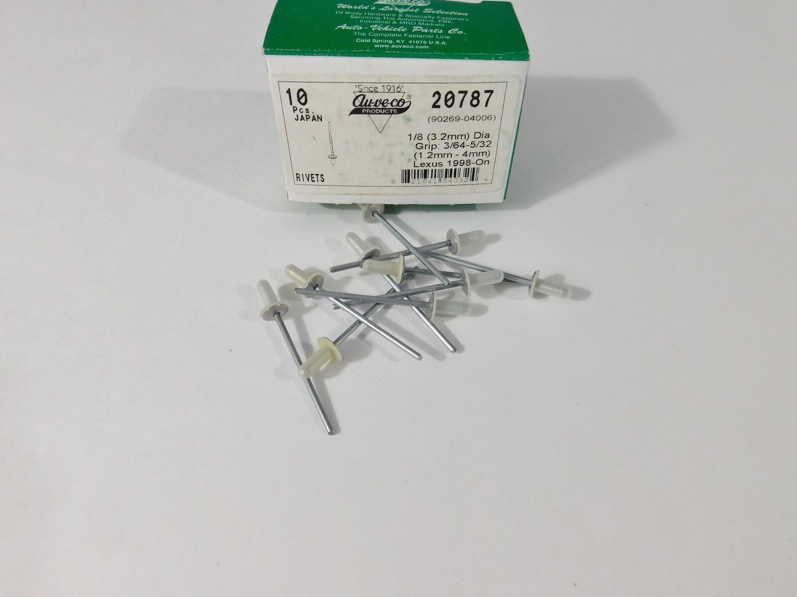 10 qty Specialty Rivets with Cap Replaces Lexus 90269-04006 Auveco ...