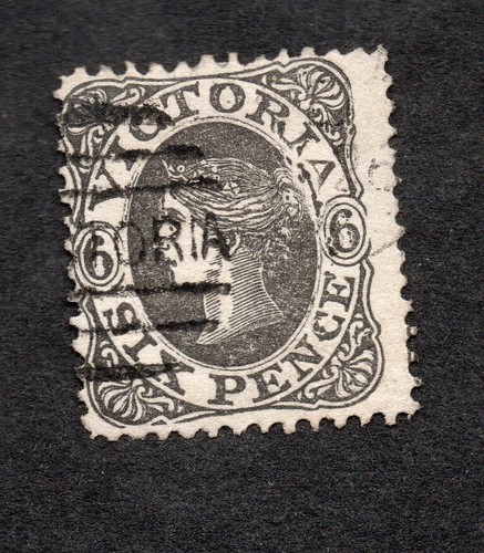 1863 Victoria Six Pence Stamp 6d. Jet-black. Single Line 6 wmk. P12 ...