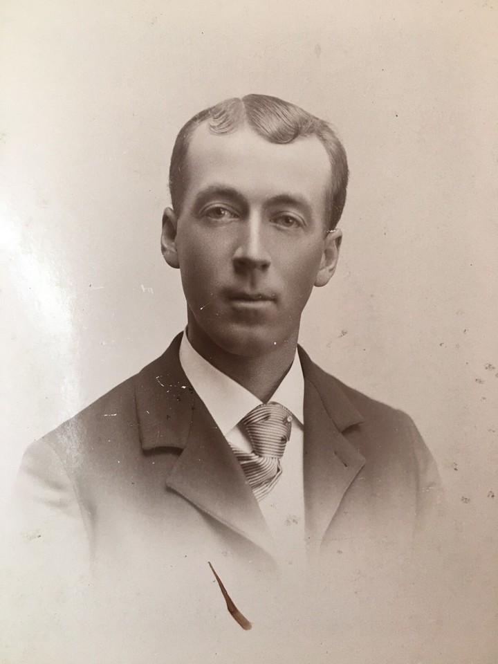 Antique Cabinet Card Photograph Young Man Chiseled Features Kansas City ...