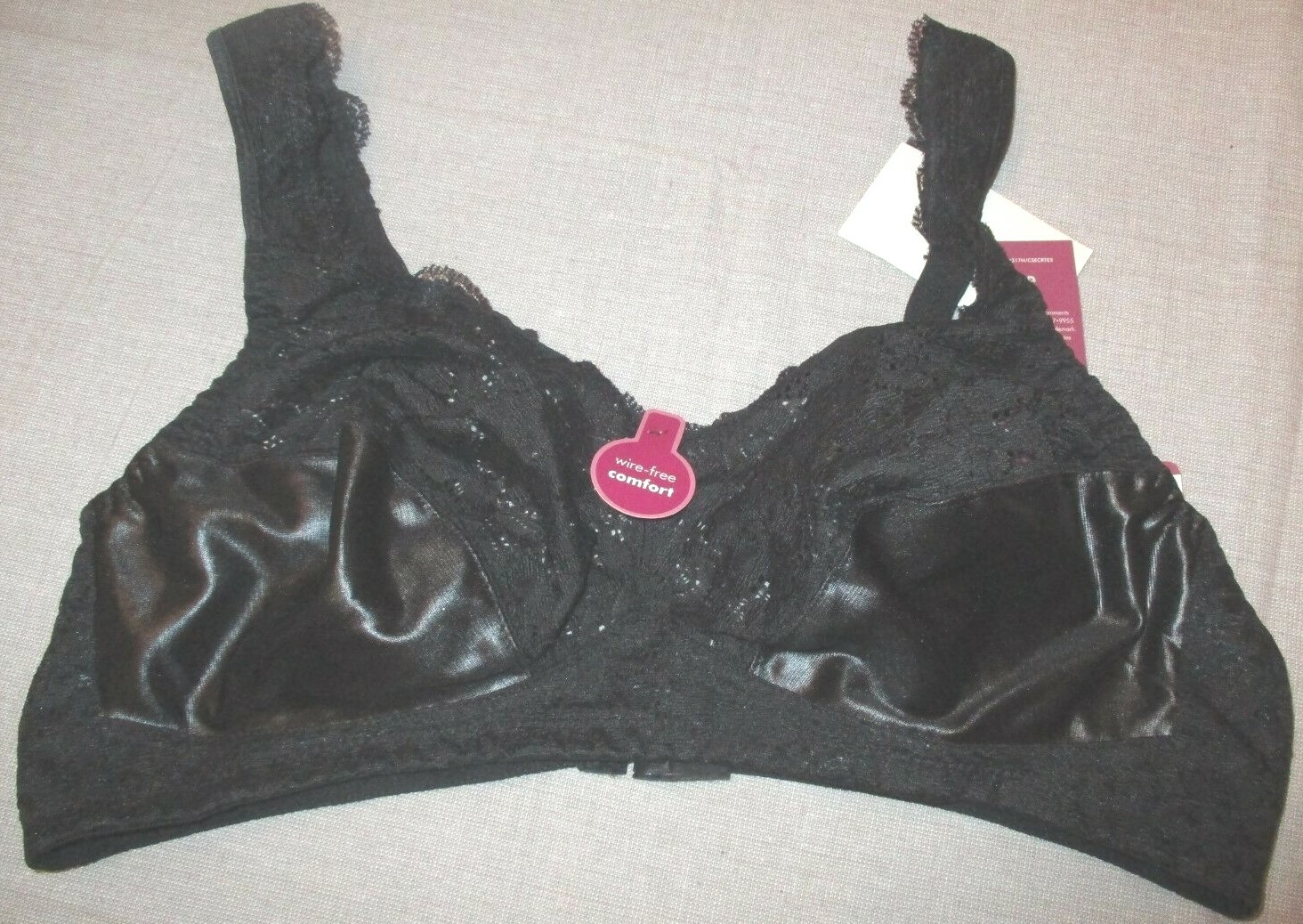 846b3 Playtex 4317 Secrets Lace Wirefree Bra 40b Black for sale online ...