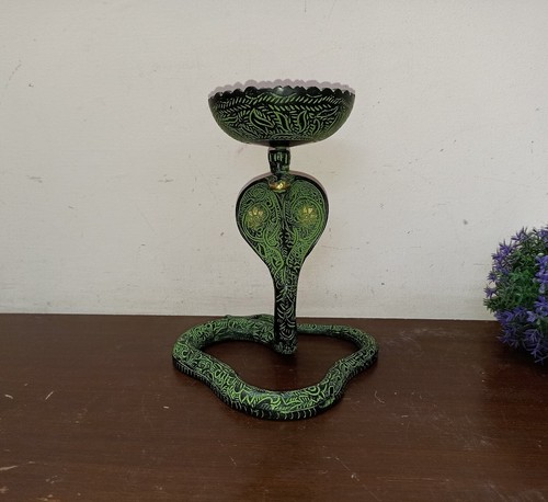 Python Serpent Statue Huile Diya Lampe Laiton Reptiles Sculpture Décor ...