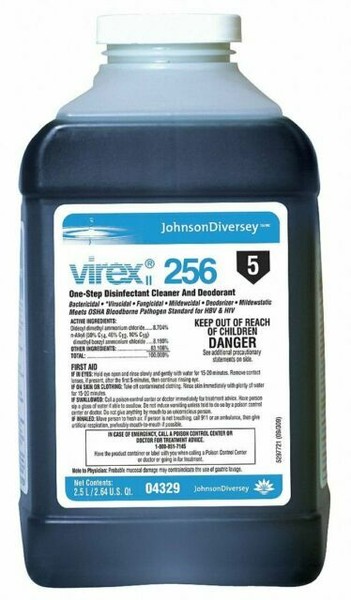Diversey Virex II 256 Chemical Disinfectant, 2.5L - 2 Pack for sale ...