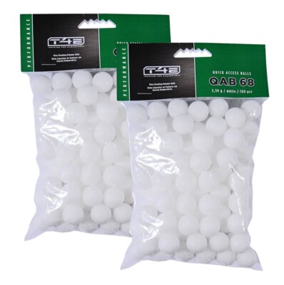 200 pack .68 Caliber WHITE POLYMER BALLS T4E Quick Access Riot Self ...