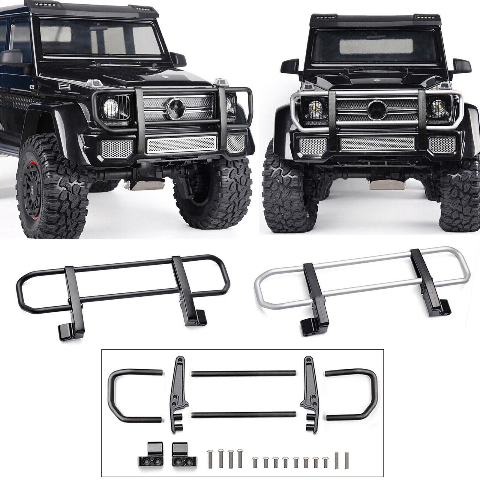 GRC Metal Front Bumper Bar for Traxxas TRX-4 TRX-6 6x6 G63 G500 RC ...