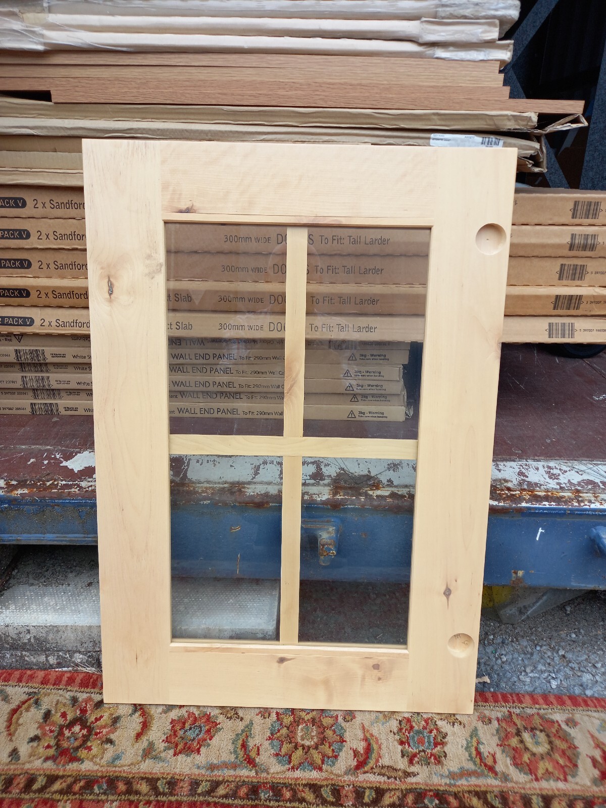 Light oak glazed kitchen cupboard cabinet door 720 x 495 x 20 mm | eBay UK