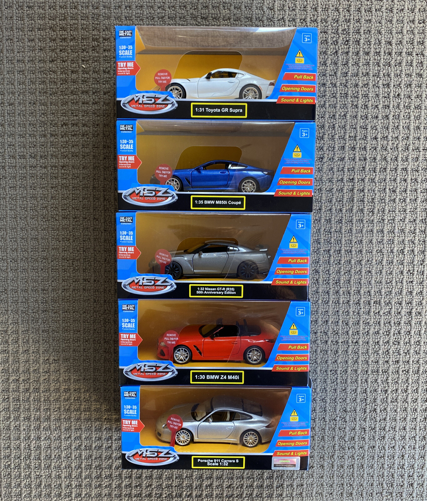 MSZ Model Car Collection x5 1:32 Scale BMW NISSAN TOYOTA PORSCHE ...