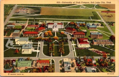 Postcard University Of Utah Campus Salt Lake City Utah Linen | eBay