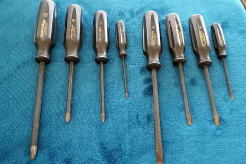 Vintage Sears Craftsman 8pc Black Handle Professional Screwdriver WF ...